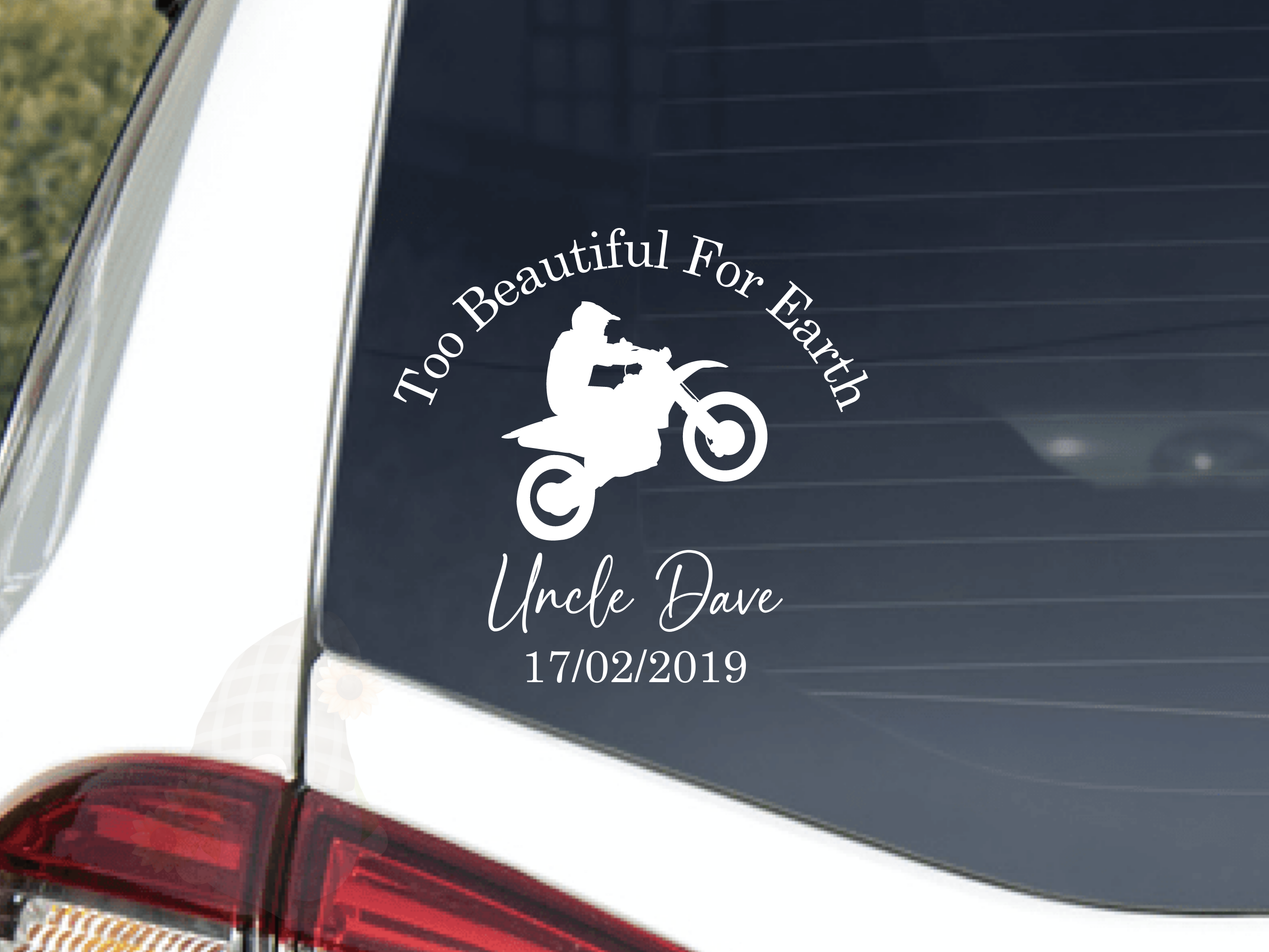 In Loving Memory, Motorbike Memorial Car Decal – LittleSunCreations